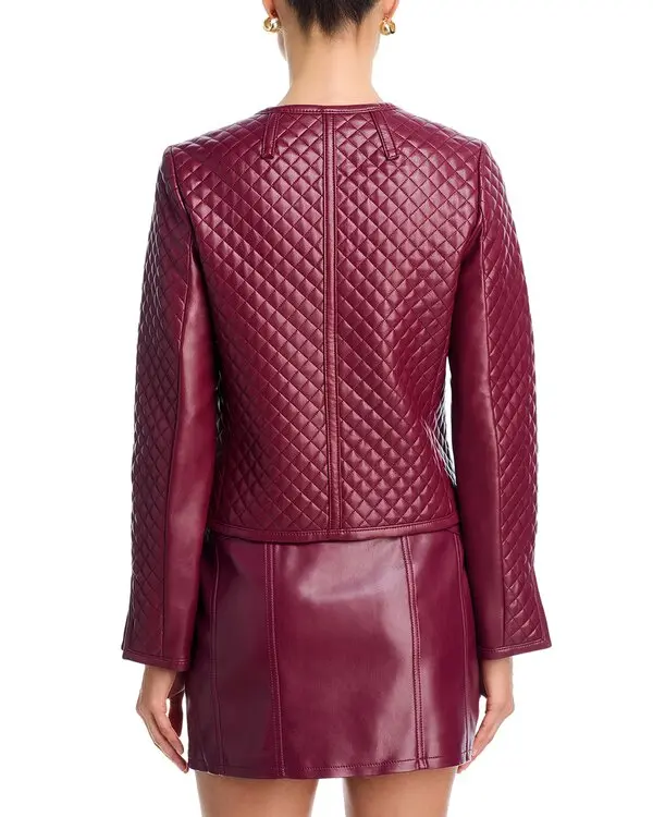 Cinq À Sept Quilted Faux Leather Jacket