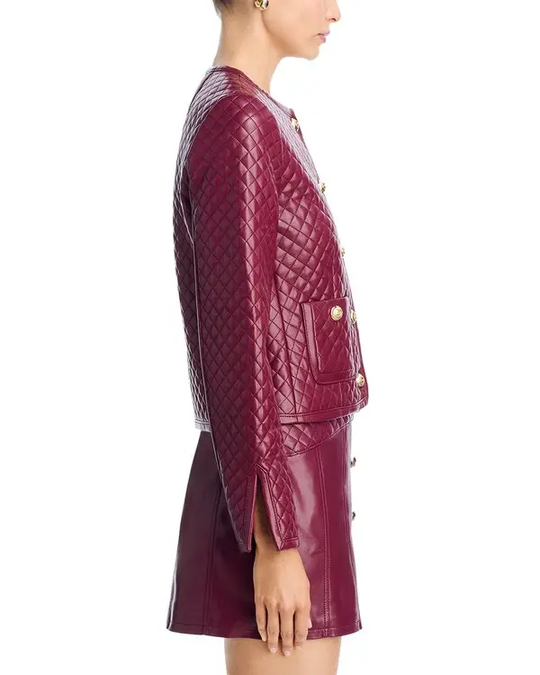 Cinq À Sept Quilted Faux Leather Jacket