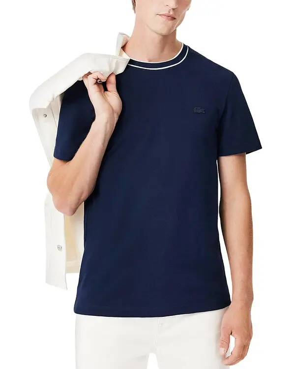 Lacoste Pima Cotton Logo Tee - Navy