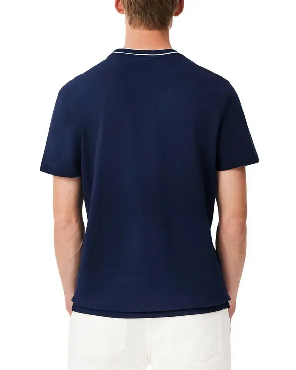 Lacoste Pima Cotton Logo Tee - Navy