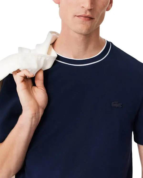 Lacoste Pima Cotton Logo Tee - Navy