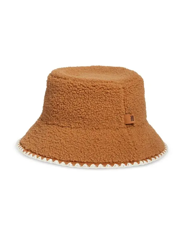 UGG Fluff Scalloped Bucket Hat - Chestnut