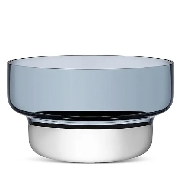 NUDE GLASS Small Contour Bowl, Steel Blue - No Color