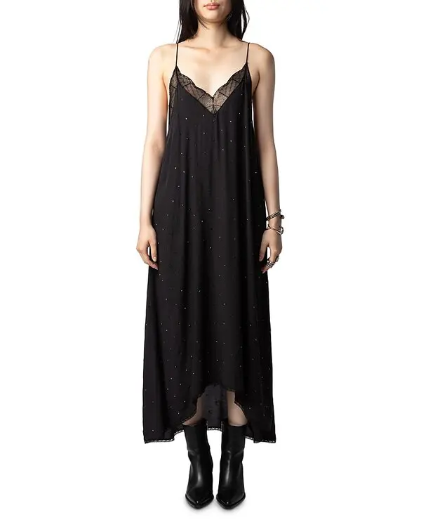 Zadig&Voltaire Risty Soft Strass Maxi Dress - Stone