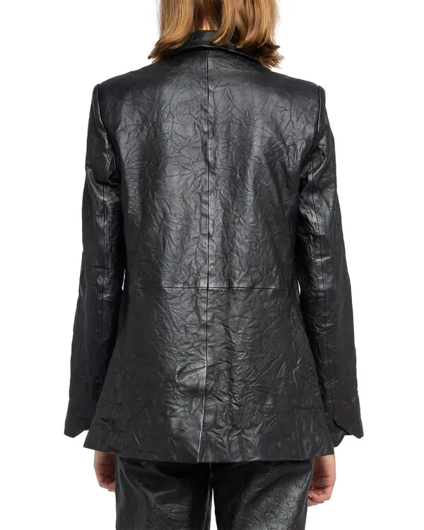 Zadig&Voltaire Crinkle Leather Jacket - Black