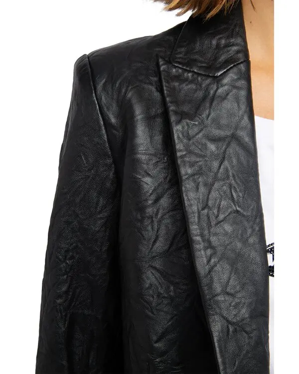 Zadig&Voltaire Crinkle Leather Jacket - Black