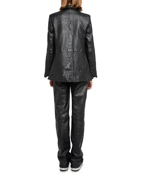 Zadig&Voltaire Crinkle Leather Jacket - Black