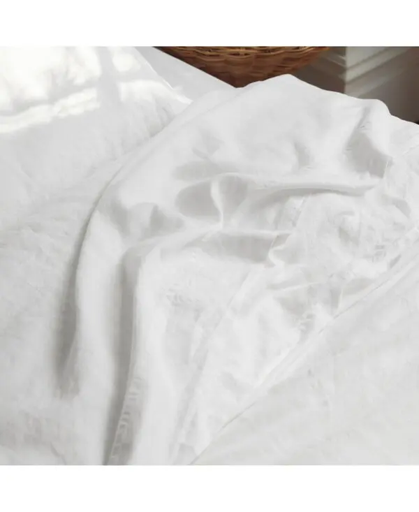 PIGLET IN BED Linen Blend Flat Sheet - White