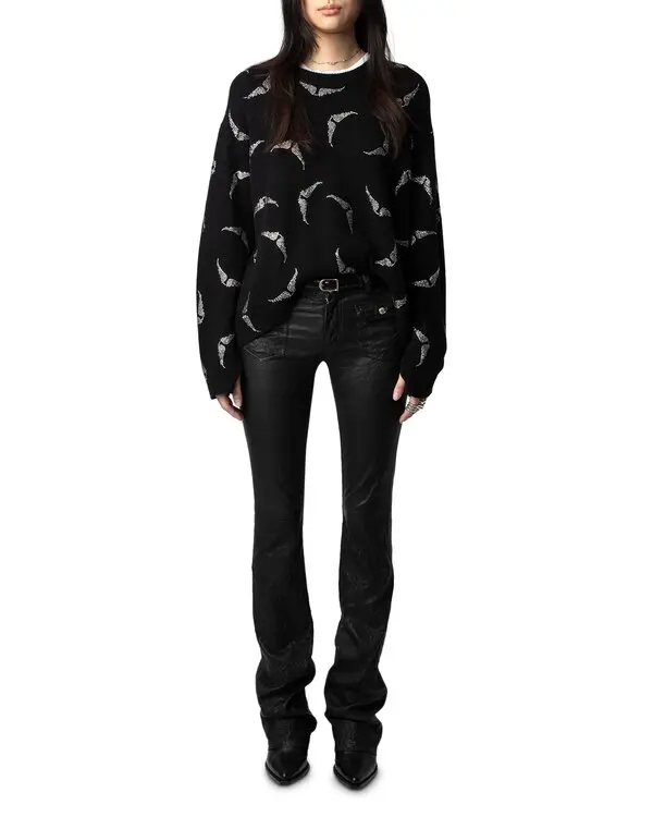 Zadig&Voltaire Cashmere Diamante Wings Sweater - Noir