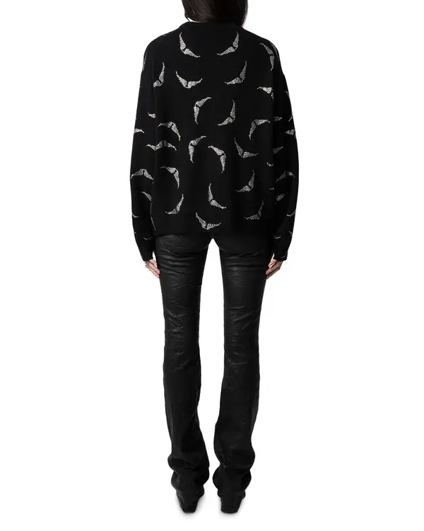 Zadig&Voltaire Cashmere Diamante Wings Sweater - Noir