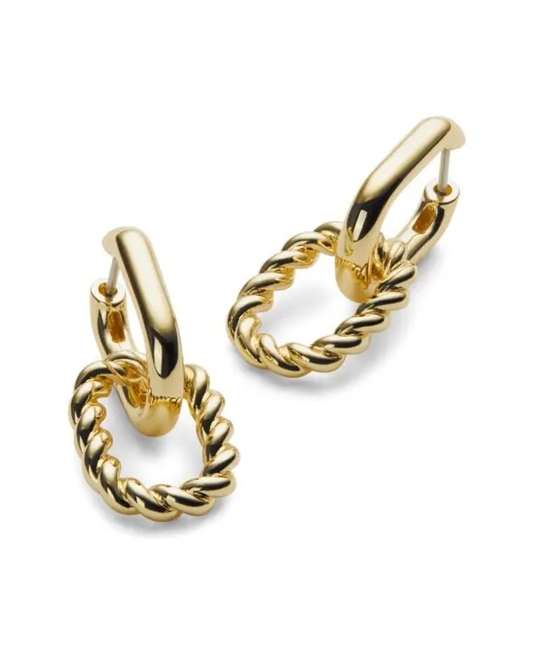 ANA LUISA Double Ash Two Tone Hoop Earrings - Gold