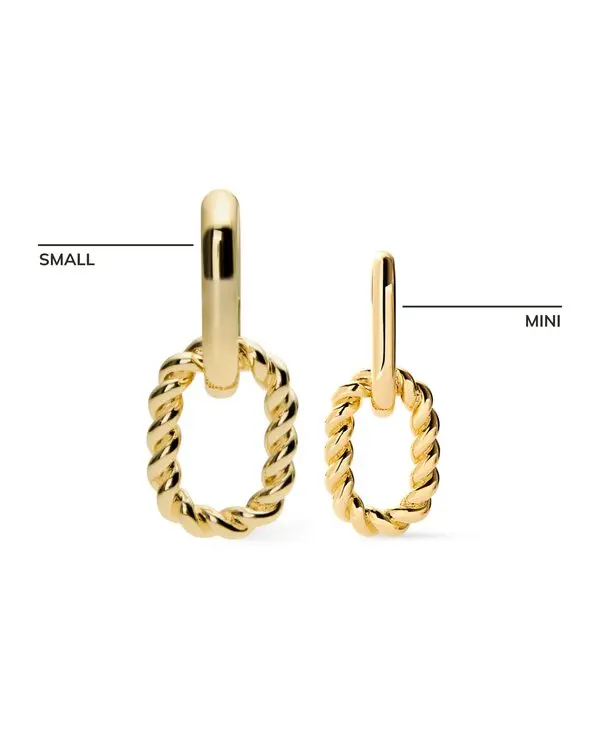 ANA LUISA Double Ash Two Tone Hoop Earrings - Gold