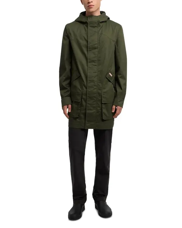 Hunter Downing Coated Cotton Hooded Rain Jacket - Hunter Green