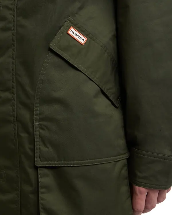 Hunter Downing Coated Cotton Hooded Rain Jacket - Hunter Green
