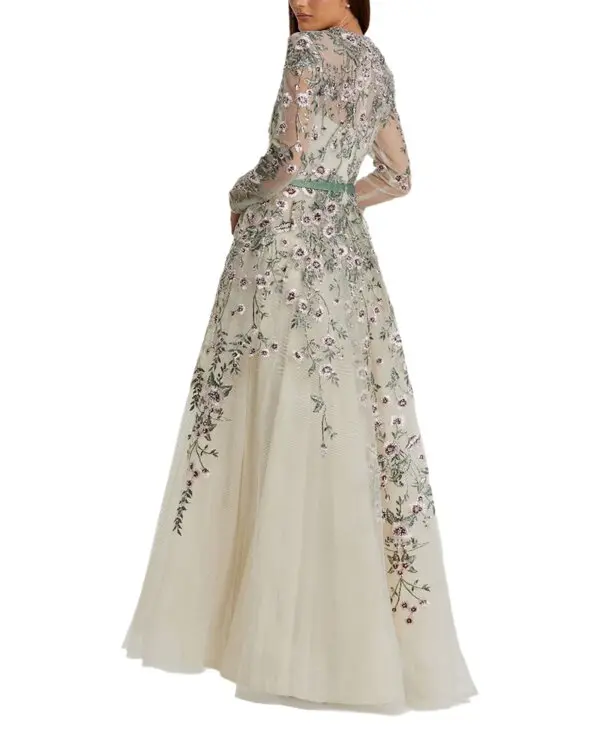 Mac Duggal Embellished Long Sleeve Gown