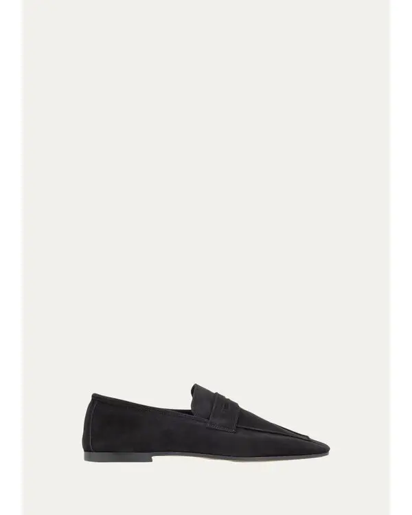 SOPHIQUE Essenziale Suede Penny Loafers - Black