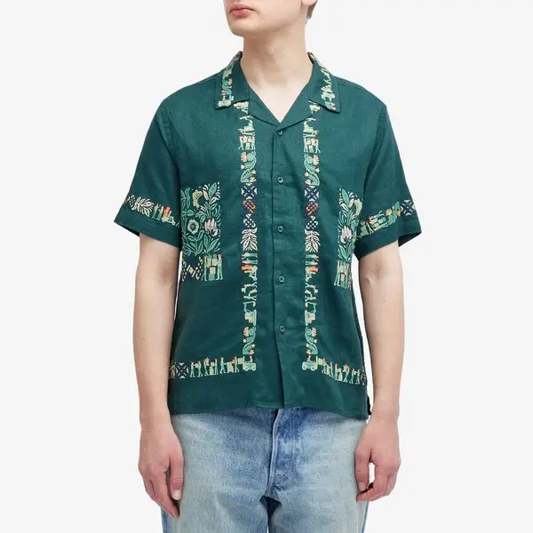 PERCIVAL Imported Embroidered Cuban Shirt