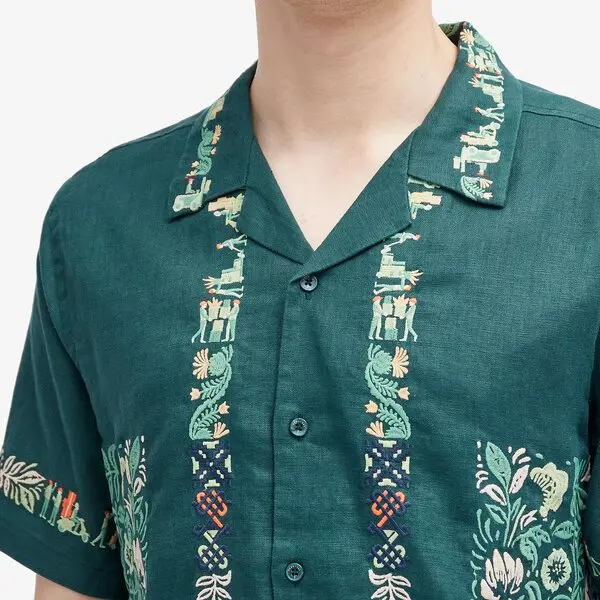 PERCIVAL Imported Embroidered Cuban Shirt