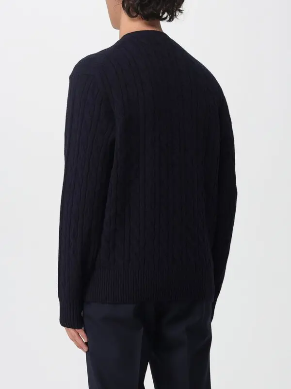 Lacoste Cable Knit Crew Neck Sweater - Navy