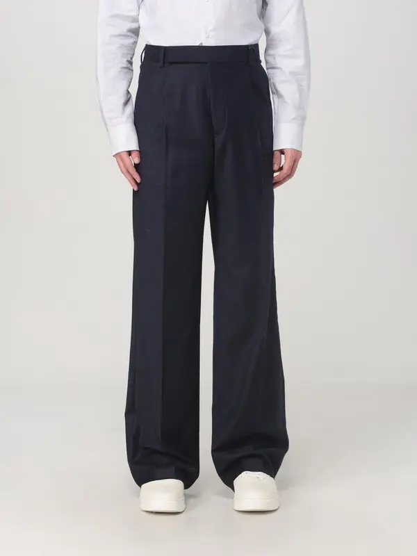 Emporio Armani Wide Leg Tailored Trousers - Blue