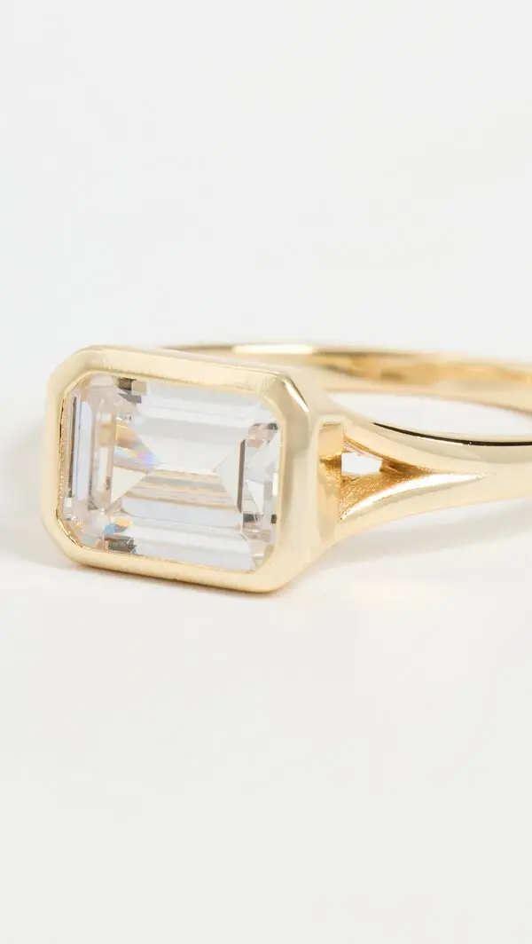 Shashi Emerald Cut Baguette Ring