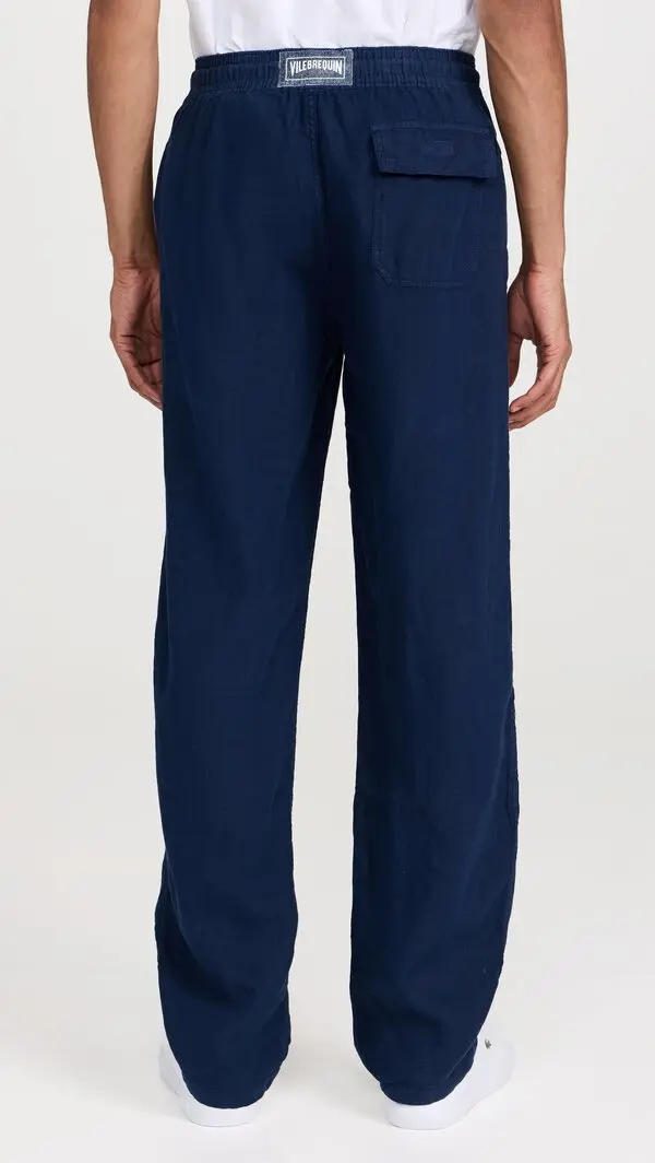 Vilebrequin Pacha Drawstring Linen Pants - Bleu Marine