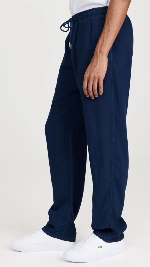 Vilebrequin Pacha Drawstring Linen Pants - Bleu Marine