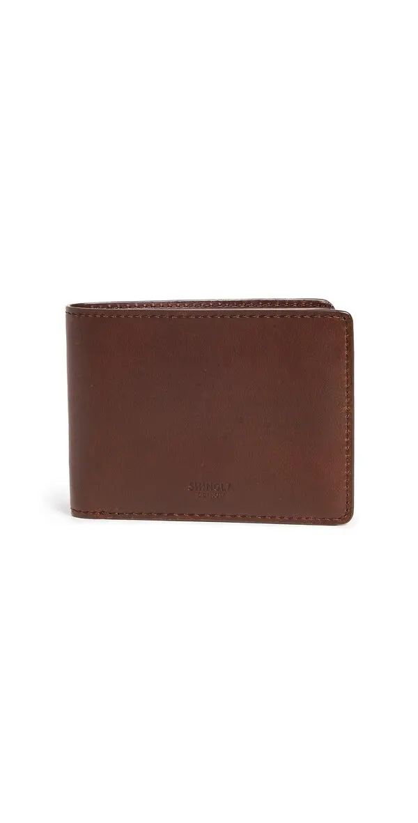 Shinola Leather Bifold Wallet - Medbrown