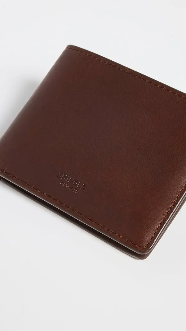 Shinola Leather Bifold Wallet - Medbrown