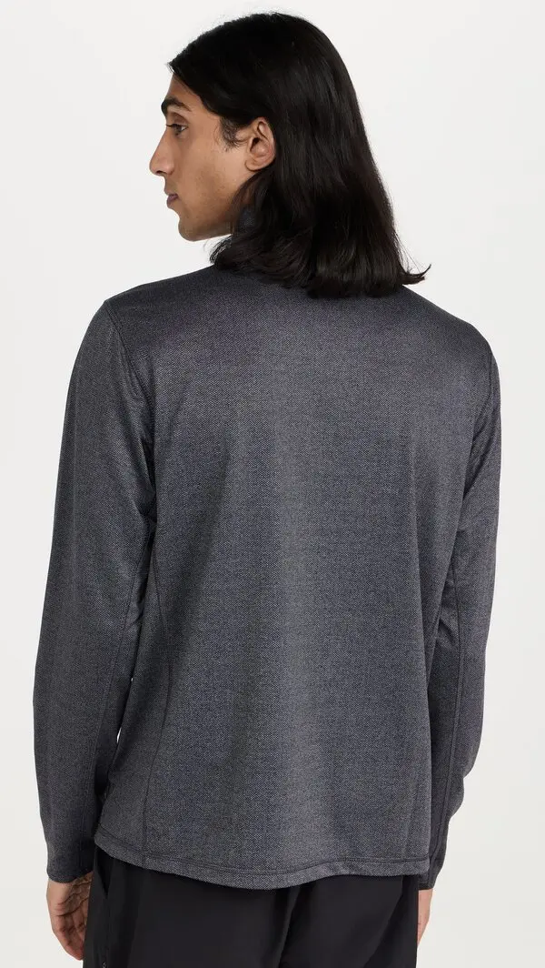 Greyson Tate Herringbone Performance Quarter Zip Pullover - Black Herringbone