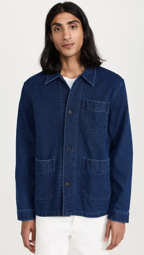 Club Monaco Textured Shirt Jacket In Indigo - 60% Off | Editorialist