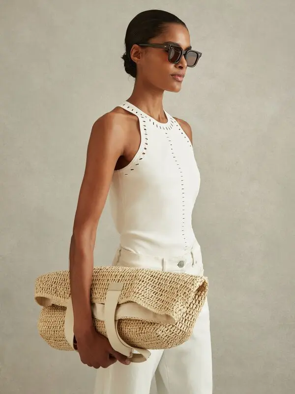 REISS Cammi Fitted Vest With Cut-out Details