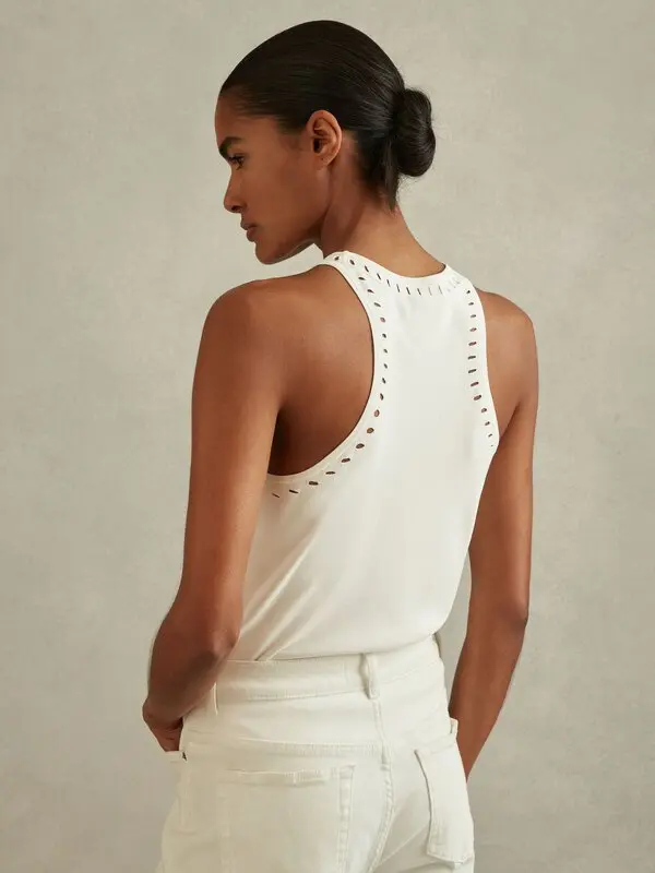 REISS Cammi Fitted Vest With Cut-out Details