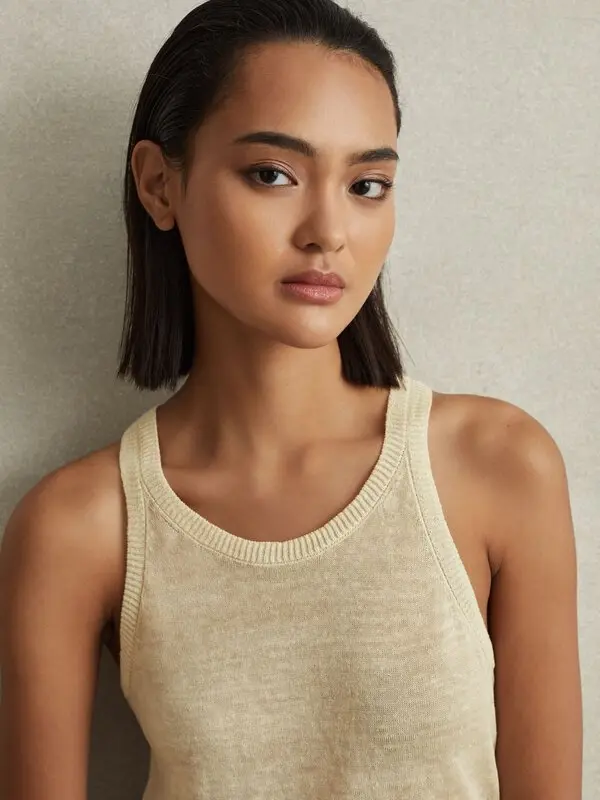 REISS Catrice Linen-blend Vest