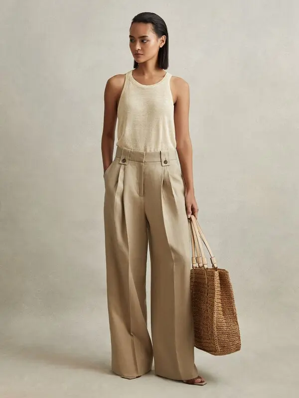 REISS Catrice Linen-blend Vest
