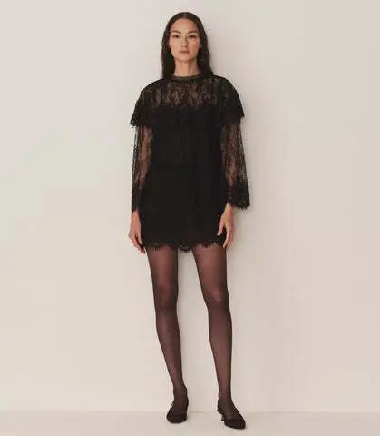 DEn Arabella Lace Dress - Black | Editorialist