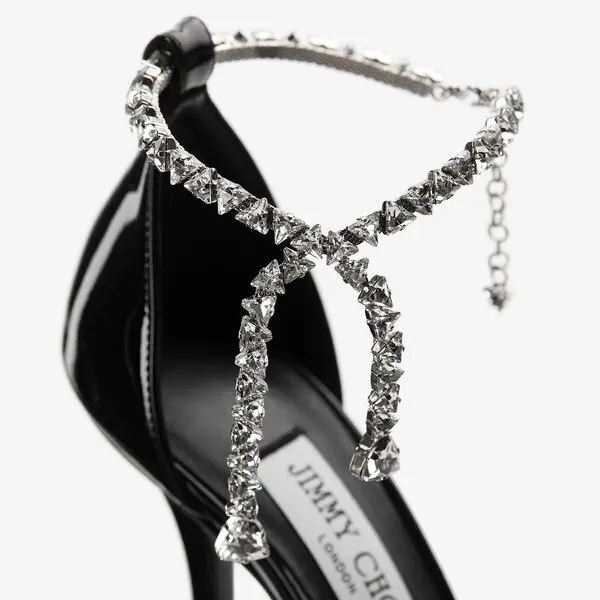 JIMMY CHOO Stevie 100 Patent Leather Pumps - Black
