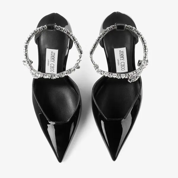JIMMY CHOO Stevie 100 Patent Leather Pumps - Black