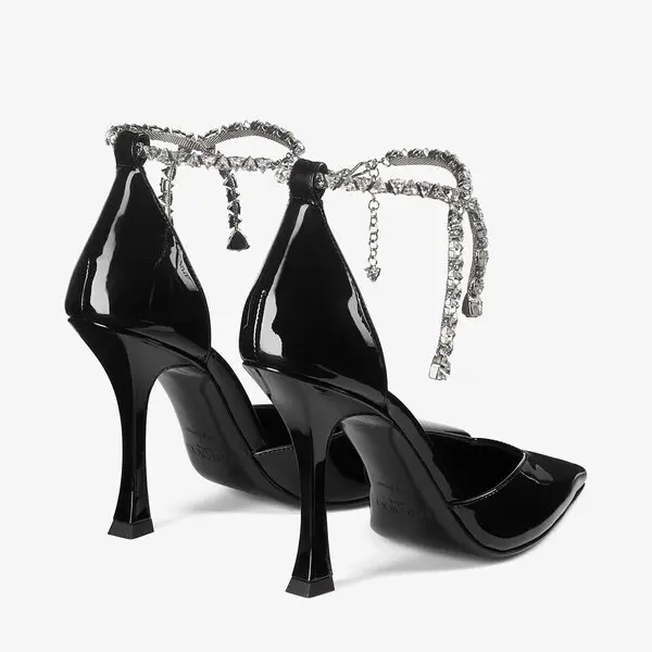 JIMMY CHOO Stevie 100 Patent Leather Pumps - Black