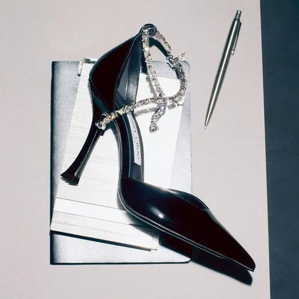JIMMY CHOO Stevie 100 Patent Leather Pumps - Black