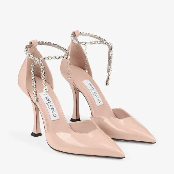 JIMMY CHOO Stevie 100 Patent Leather Pumps - Macaron