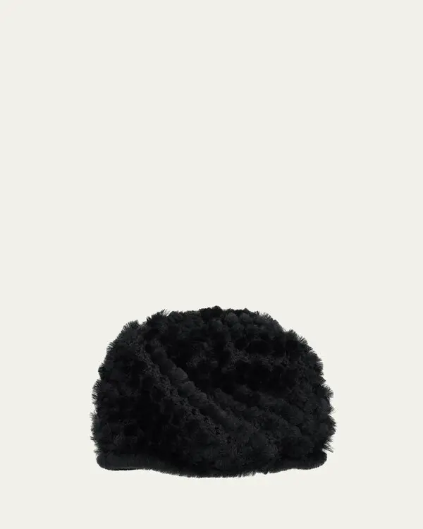 Pologeorgis Dyed Shearling Skully Hat - Black
