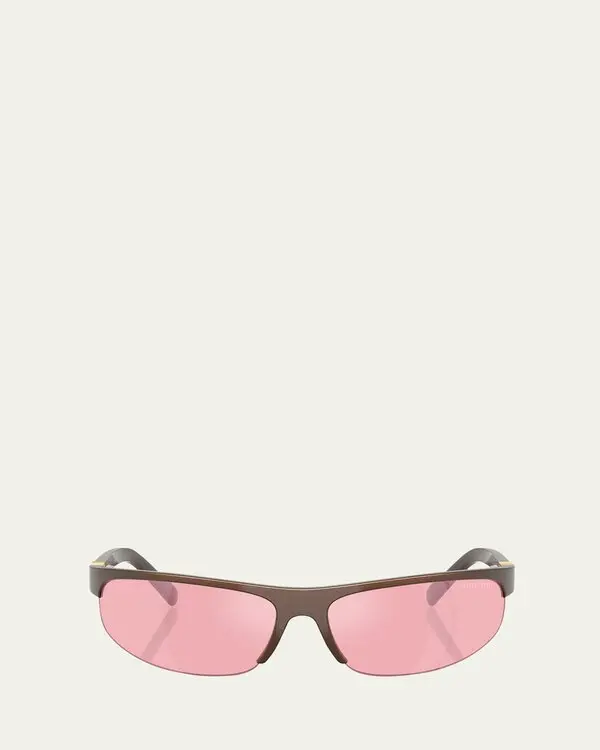 Miu Miu A02s Semi-rimless Oval Sunglasses - Pink