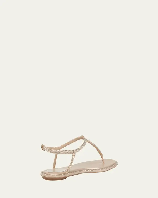 Rene Caovilla Strass Thong Sandals - Beige