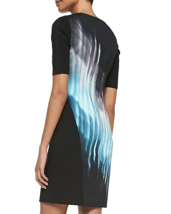 Vince Elbow-sleeve Turtleneck Midi Dress