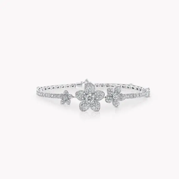 Graff Wild Flower Pavé Diamond Bracelet - White Gold