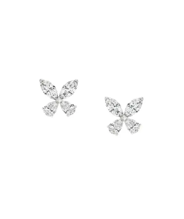 Graff Classic Butterfly Diamond Stud Earrings - White Gold