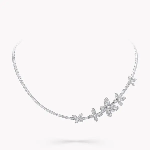 Graff Pavé Butterfly Diamond Necklace - White Gold