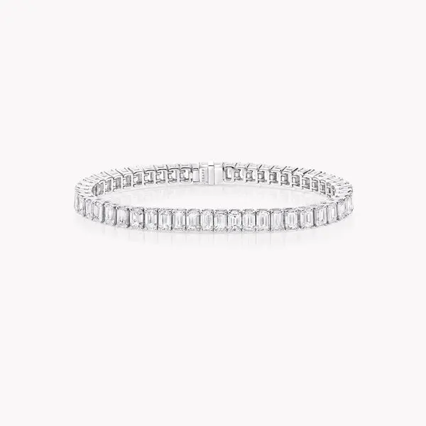 Graff Classic Emerald Cut Diamond Bracelet - Platinum And White Gold