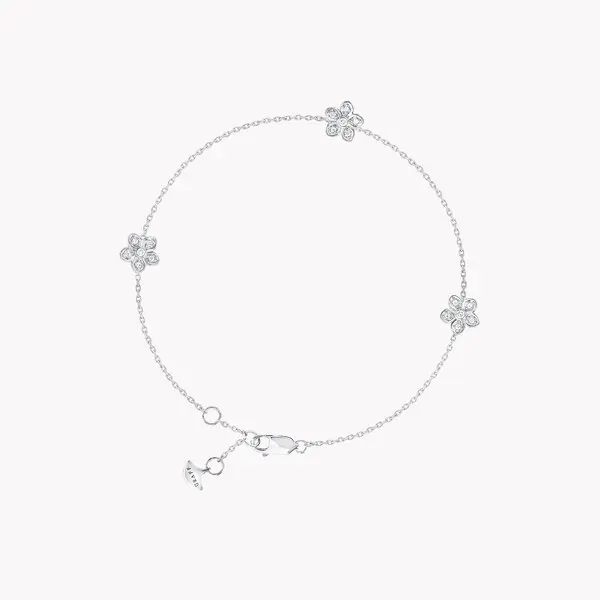 Graff Wild Flower Petite Pavé Diamond Bracelet - White Gold
